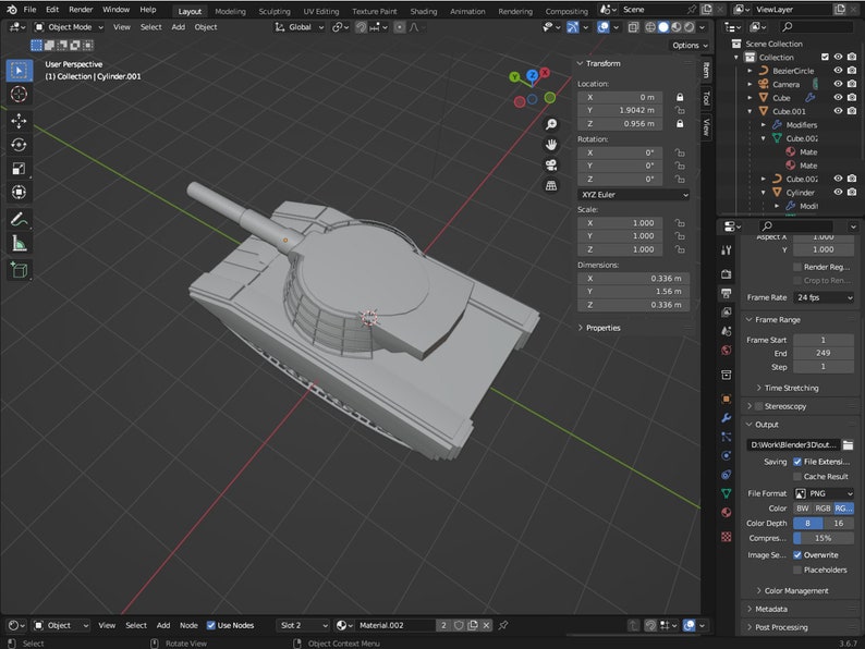 Blender 3D Model Tank - Etsy