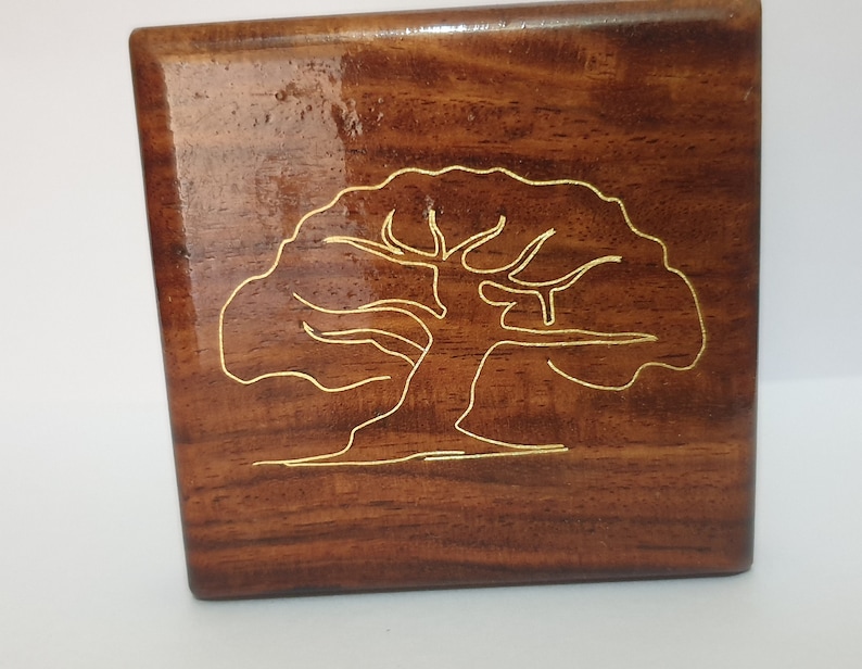 Paperweight wood paperweight Handmade brass inlay | Etsy