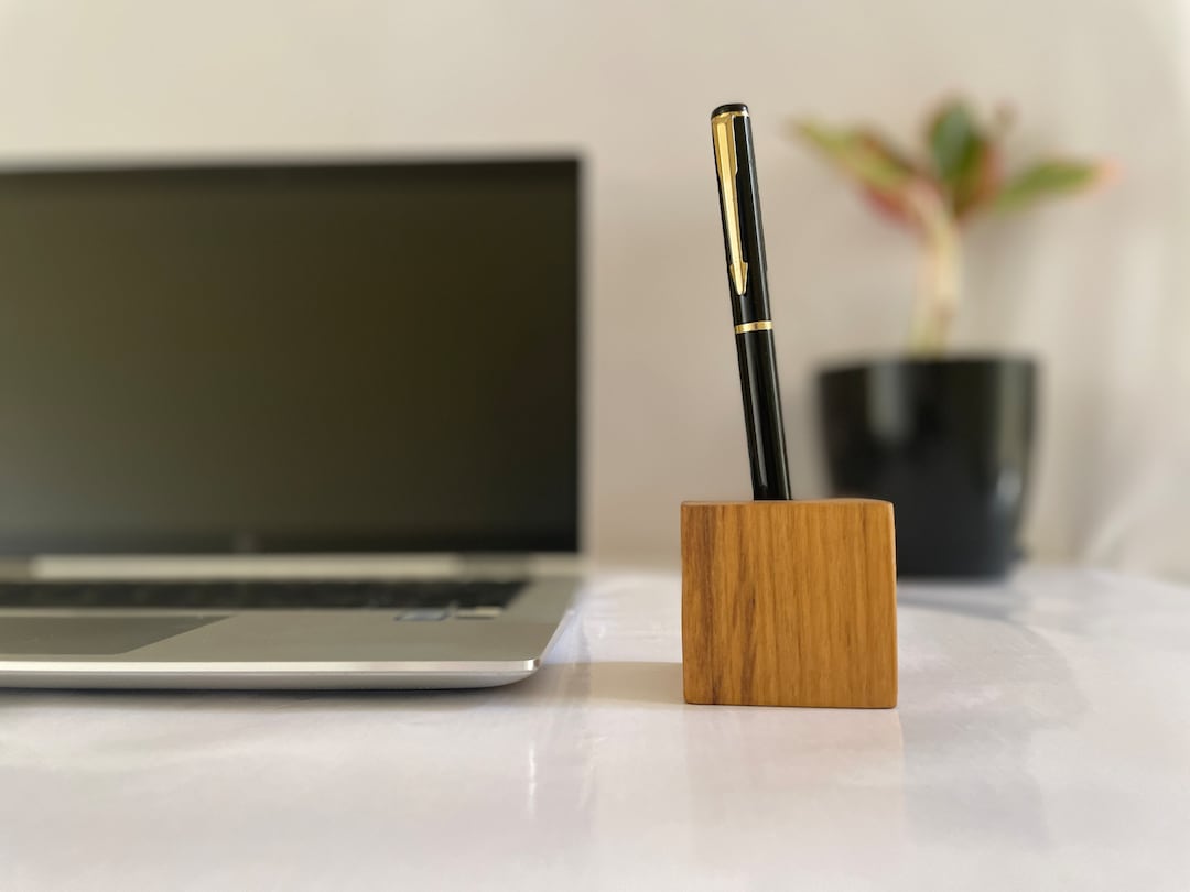 Wood Pen Holder / Cube Pen Display / Stylus Holder / Wood Pencil Holder ...