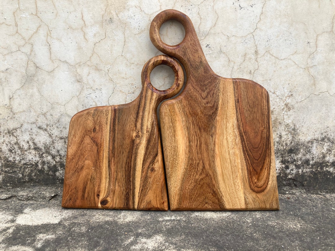 Acacia Wood Cutting Board Set: Handcrafted Cuddling Boards - Etsy