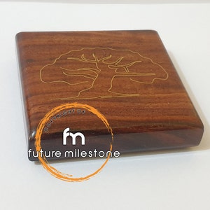 Paperweight, Wood Paperweight, Handmade Brass Inlay Paperweight, Gift ...