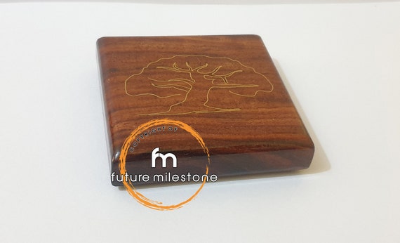 Paperweight Wood Paperweight Handmade Brass Inlay | Etsy