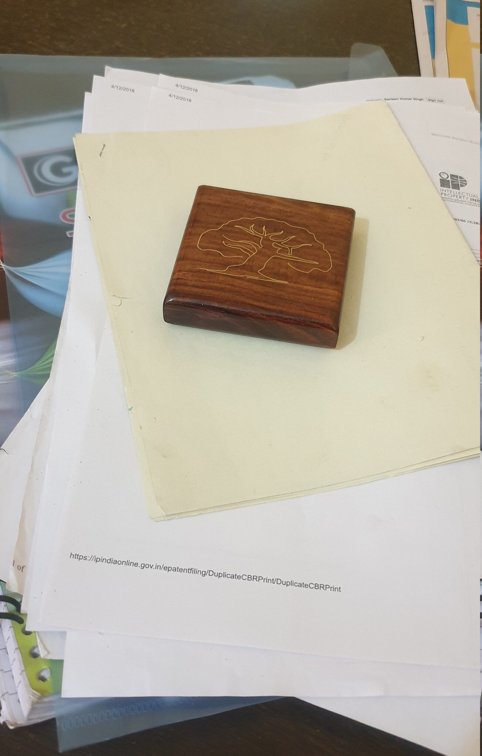 Paperweight, Wood Paperweight, Handmade Brass Inlay Paperweight, Gift ...
