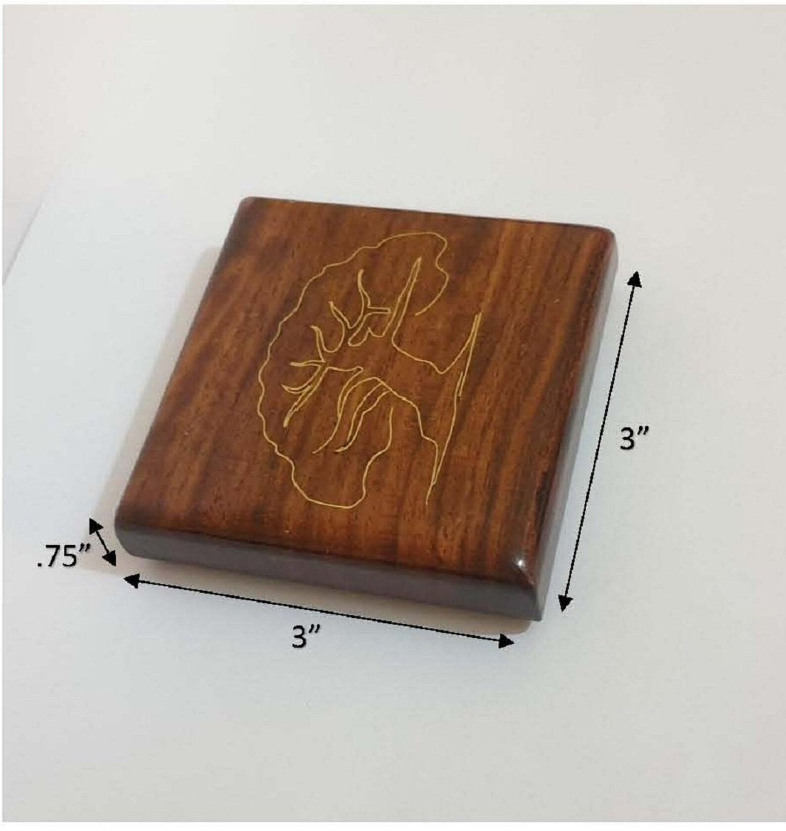 Paperweight, Wood Paperweight, Handmade Brass Inlay Paperweight, Gift ...