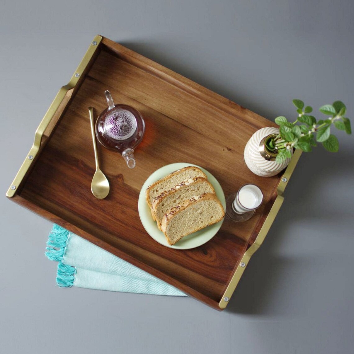 Large Ottoman Tray Farmhouse Tray Wooden Tray, Breakfast Tray, Kitchen ...
