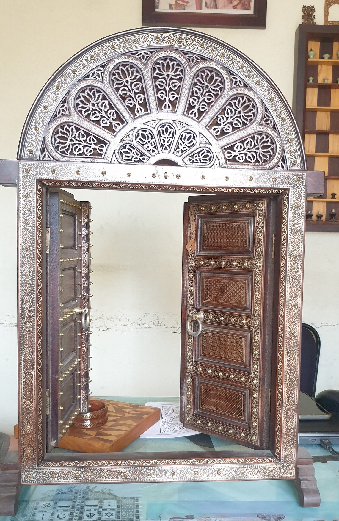 Decorative Door Wooden Small Door With 3 Metals Inlaid - Etsy