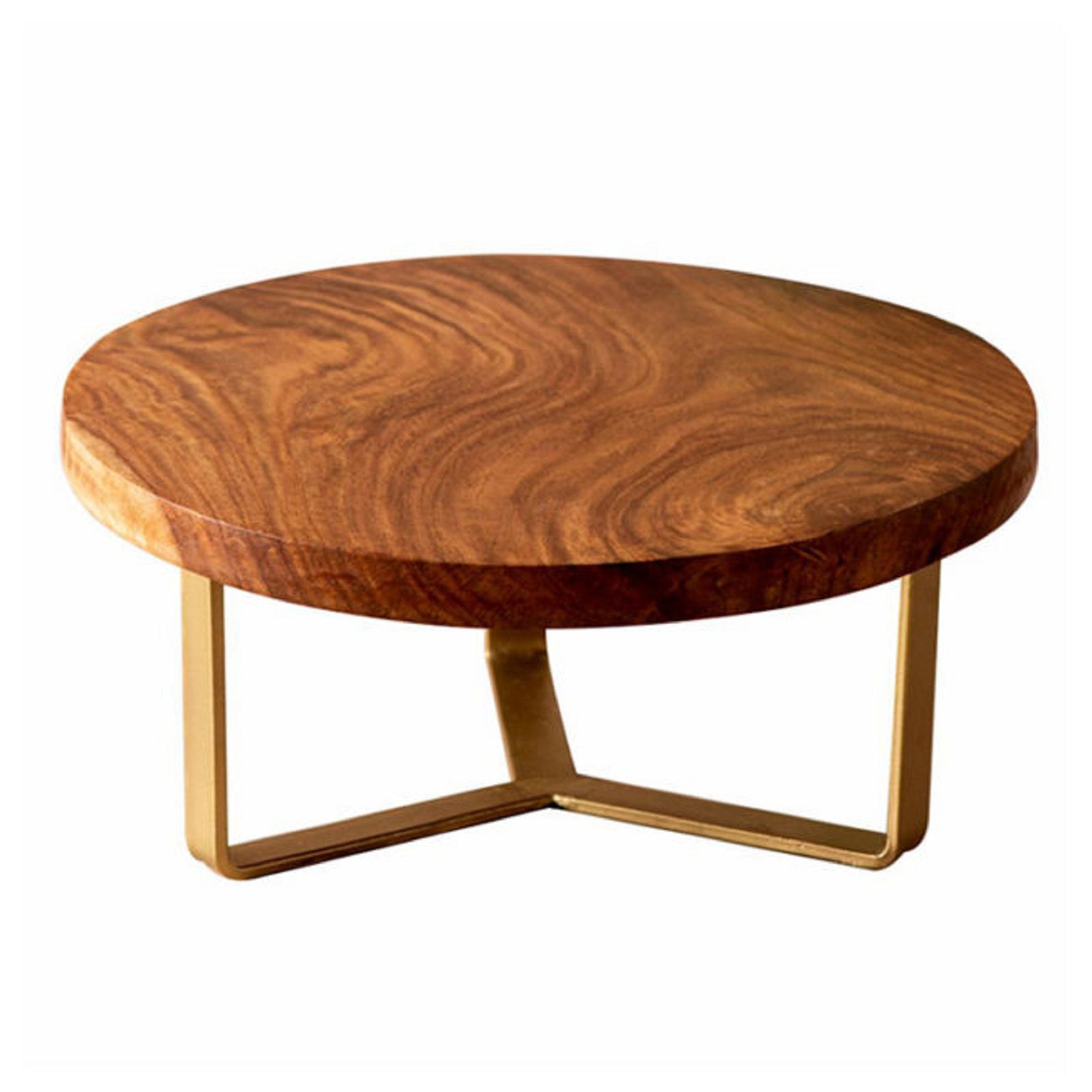 Wooden Cake Stand Tripod Cake Stands Cake Plate Brass Base - Etsy