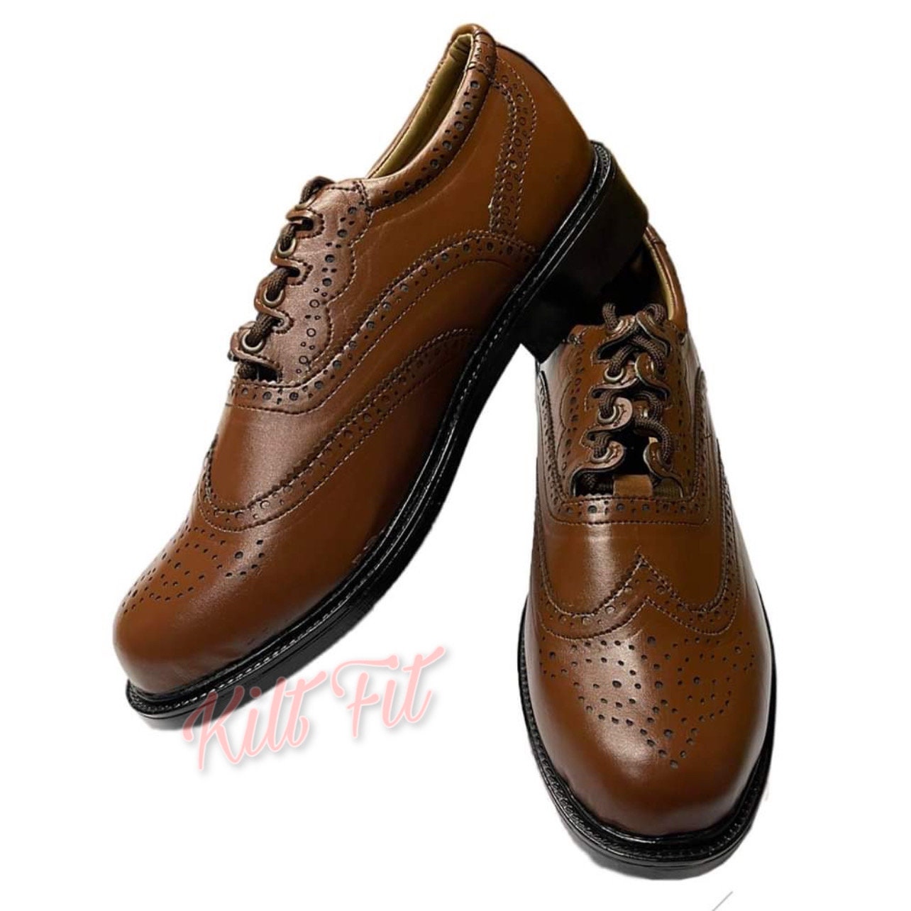 Men's Scottish Brown Ghillie Brogues Kilt Leather Shoes - Etsy