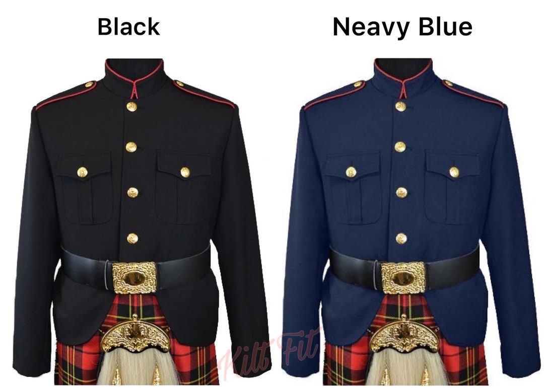 Class A Honor Guard Kilt Jacket Black or Neavy Blue With Red - Etsy Canada