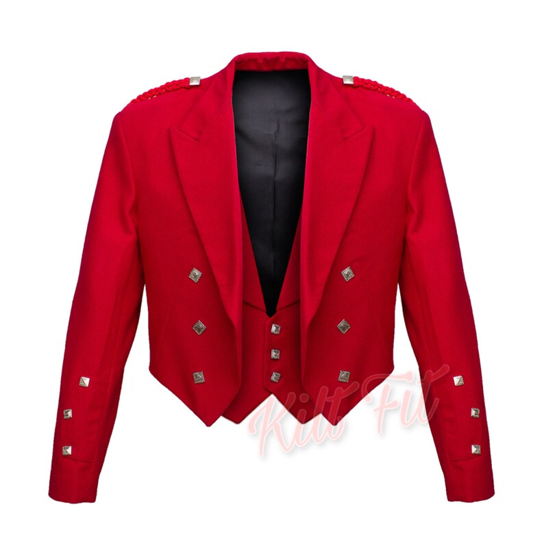 Men's Wedding Jacket 100% Wool Red Prince Charlie Jacket - Etsy