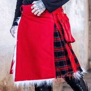 Christmas Kilt Scottish Vintage Santa Claus Hybrid Kilts for Men ...