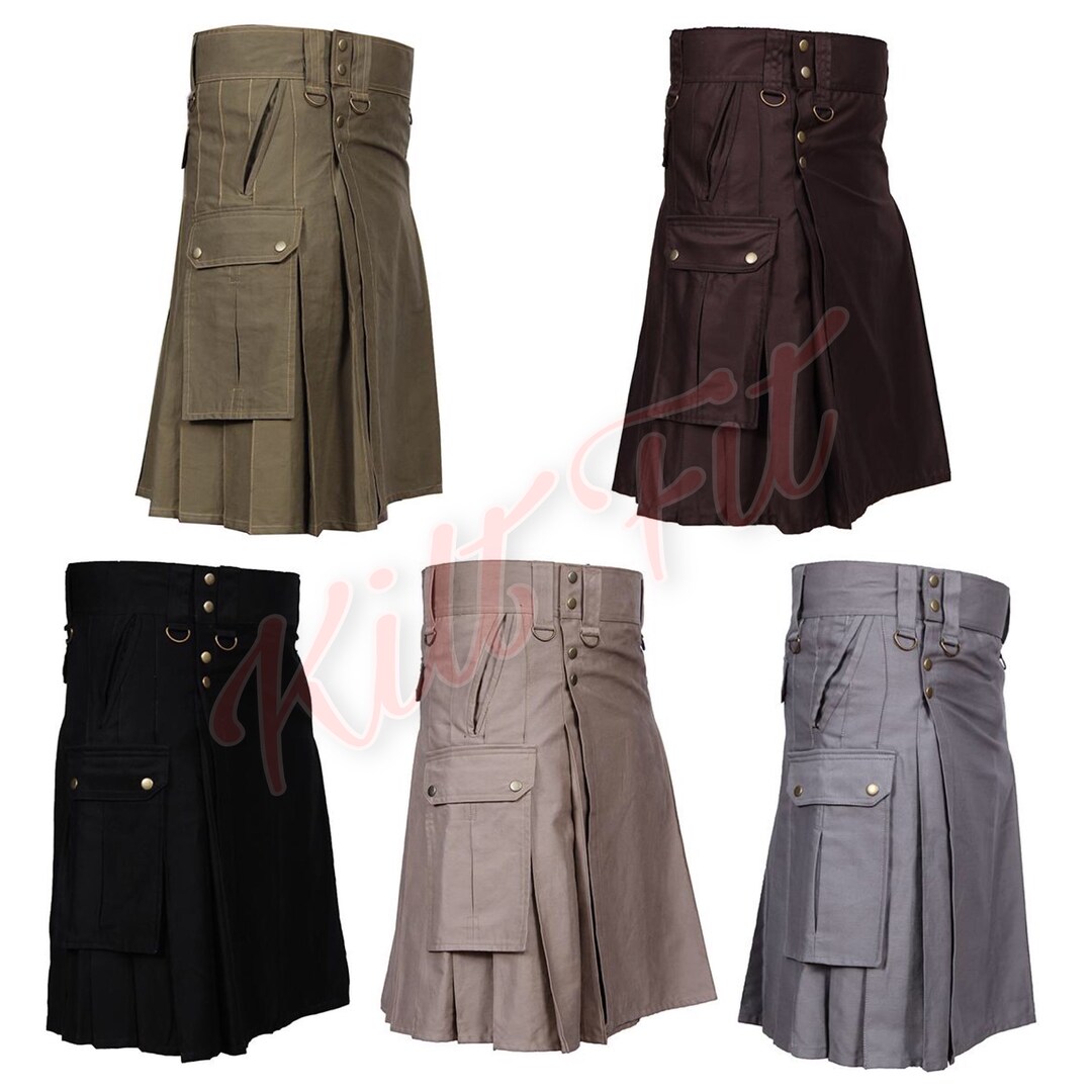 Modern Handmade Men's Utility Kilt 6 Pockets - Etsy