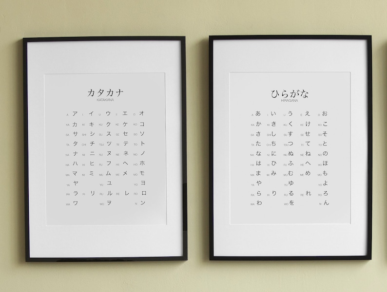 Hiragana Katakana Chart, Japanese Alphabet Art (digital Download) - Etsy