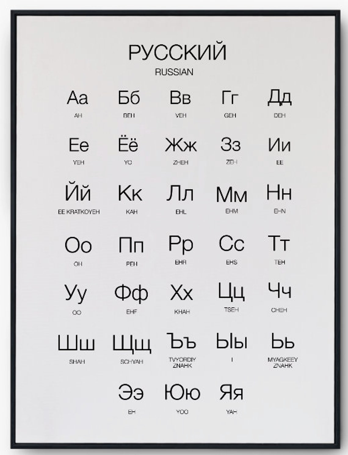 Russian Alphabet Printable Art, Russian Language Digital Print ...