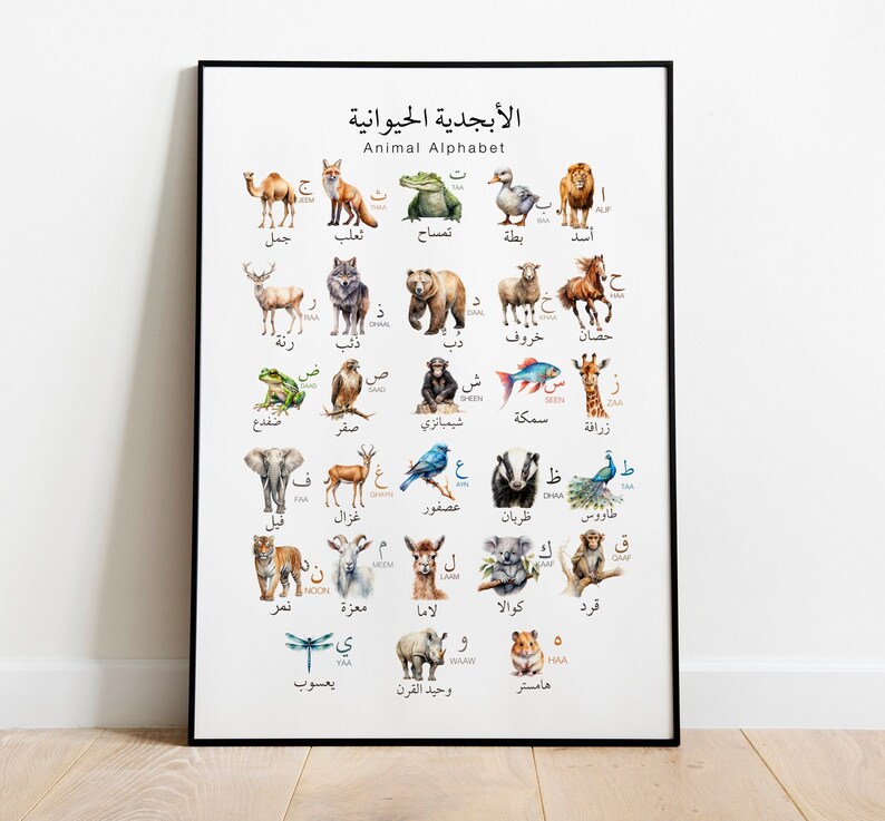 Arabic Animal Alphabet Art Print, Nursery Decor (digital Download) - Etsy