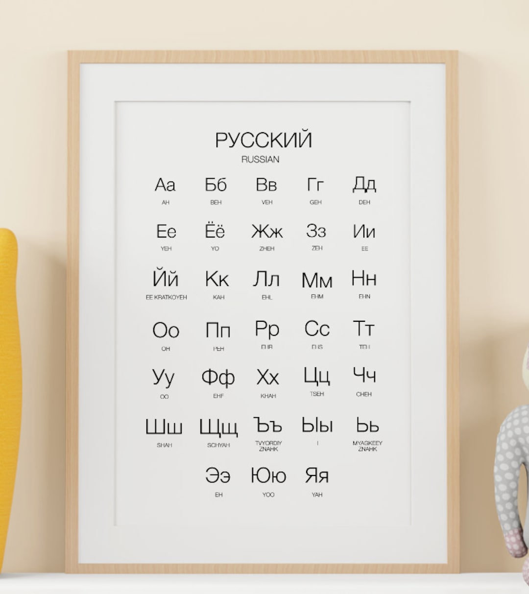 Russian Alphabet Printable Art, Russian Language Digital Print ...