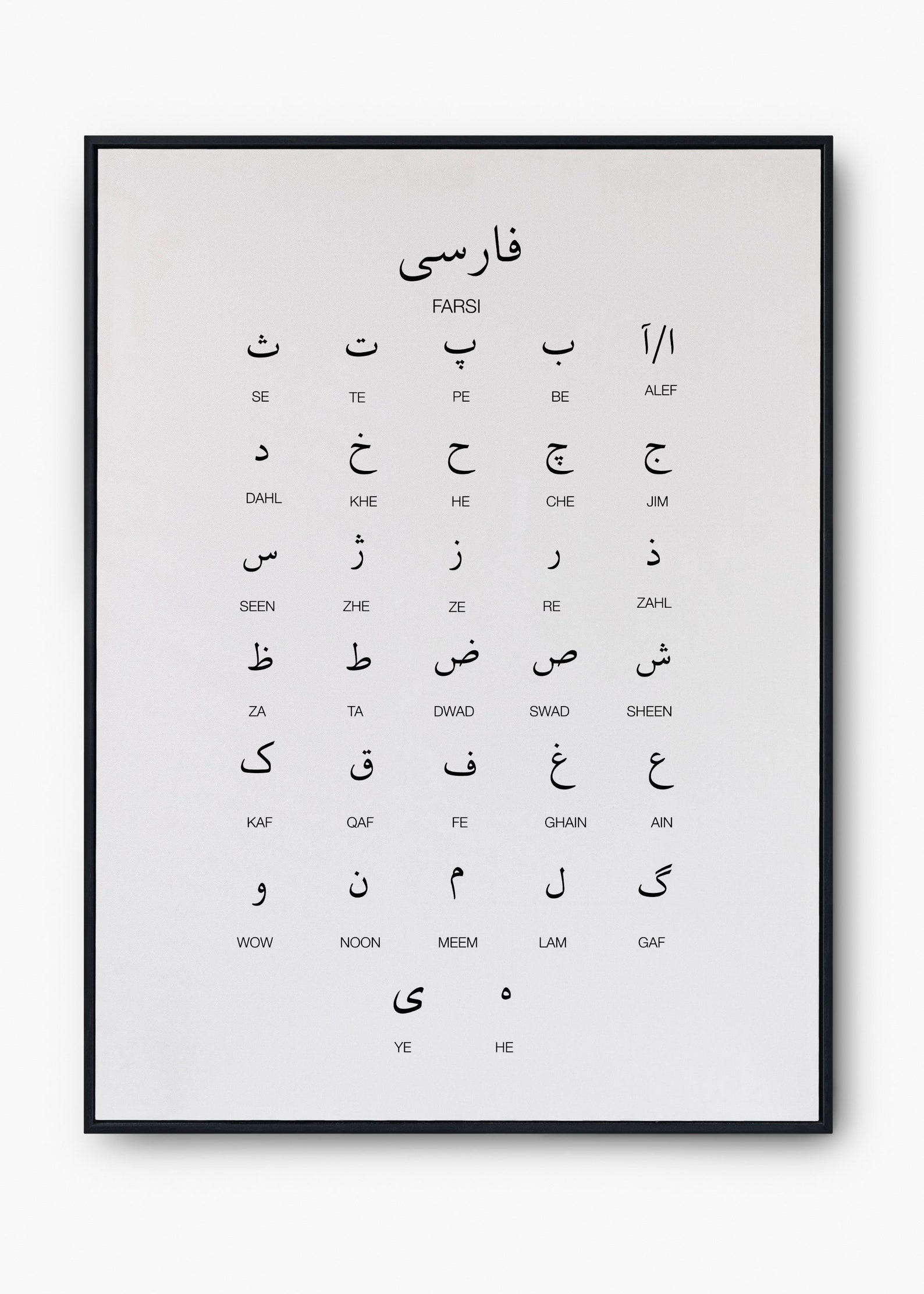 Persian / Farsi Alphabet Printable Art, Farsi Language Digital Print ...