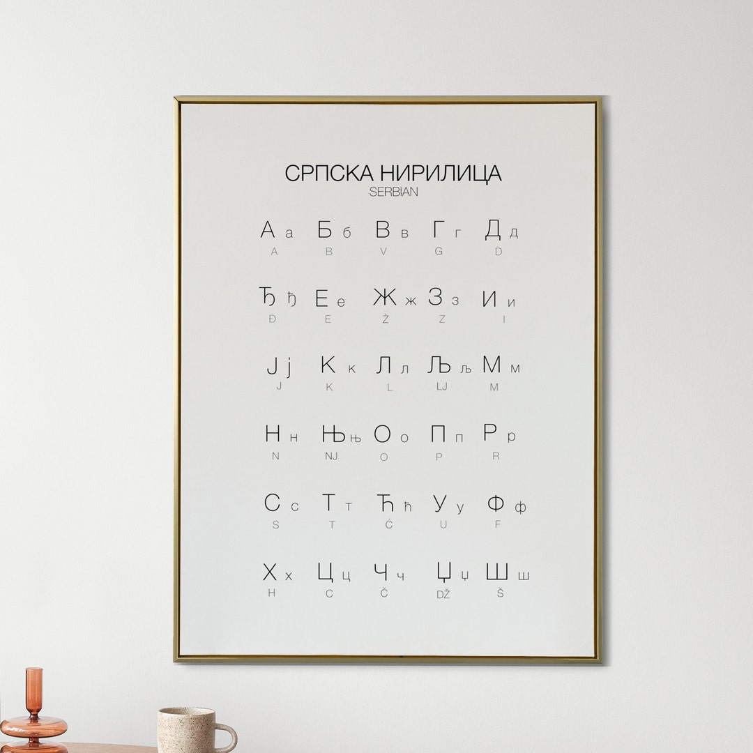Serbian Alphabet Printable Art Poster, Serbian Language Digital Print Language Learning Instant ...