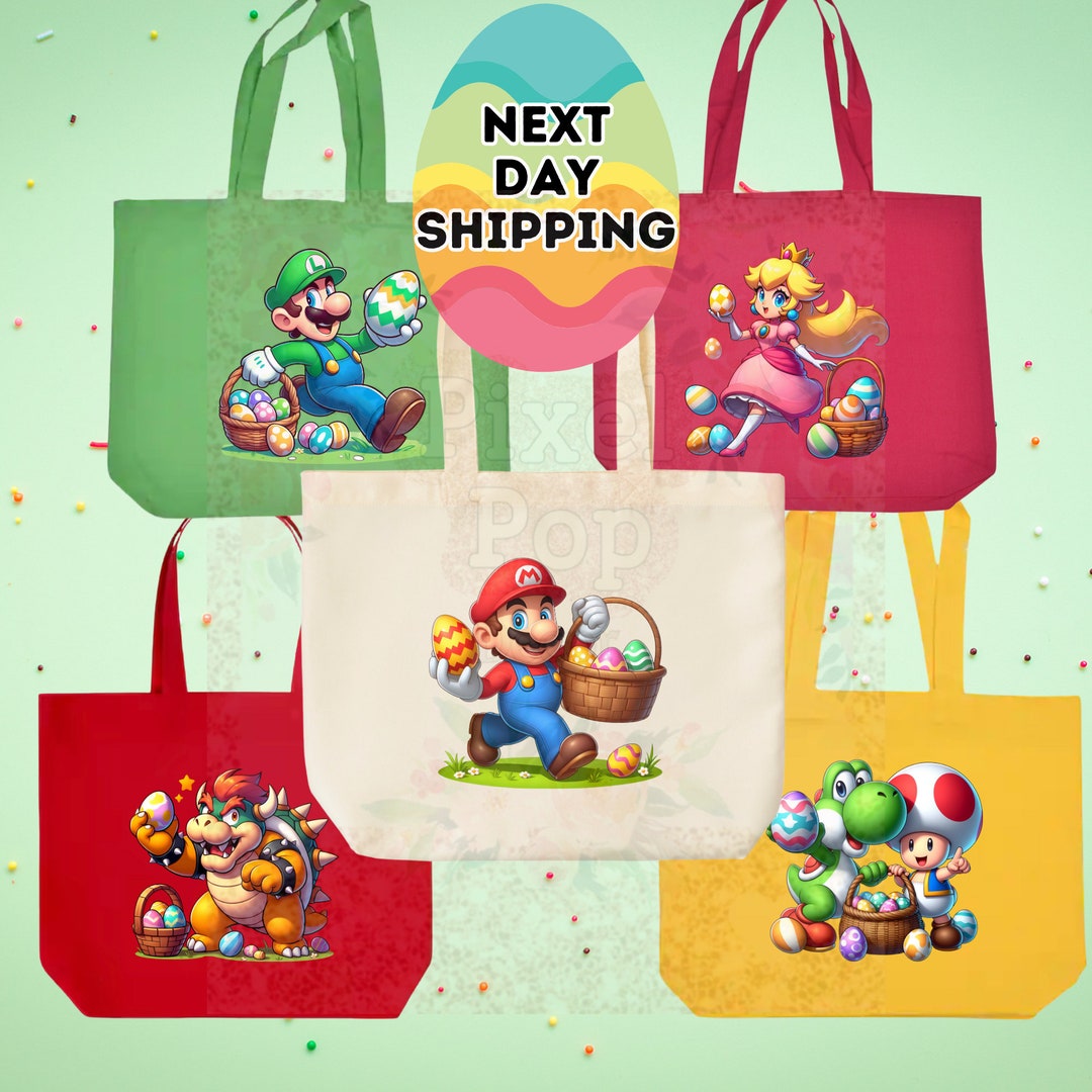 Easter Tote, Personalized Gift, Easter Egg Hunt Bag, Peach Tote, Gamer ...