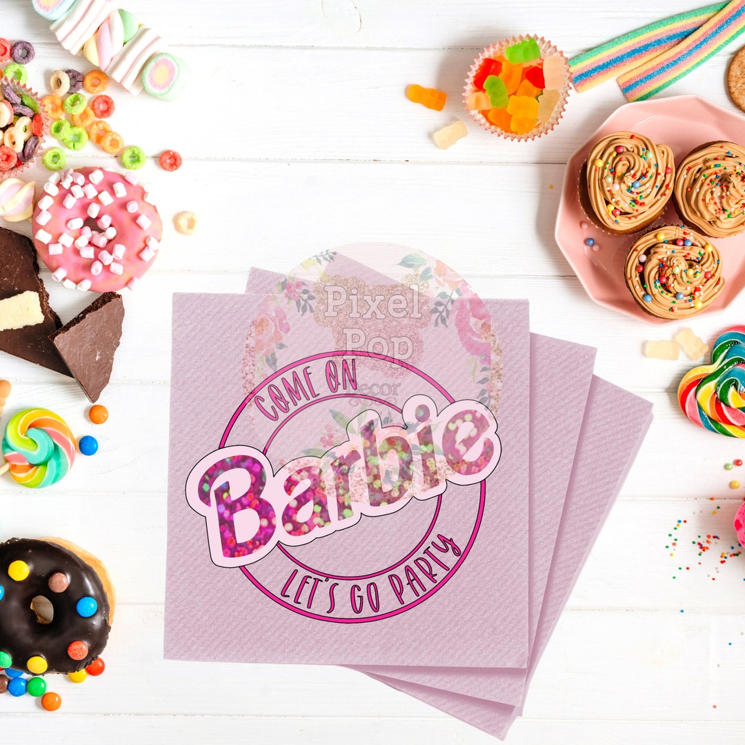 Personalized Napkins, Pink Birthday, Girly Party Favors, Doll Theme ...