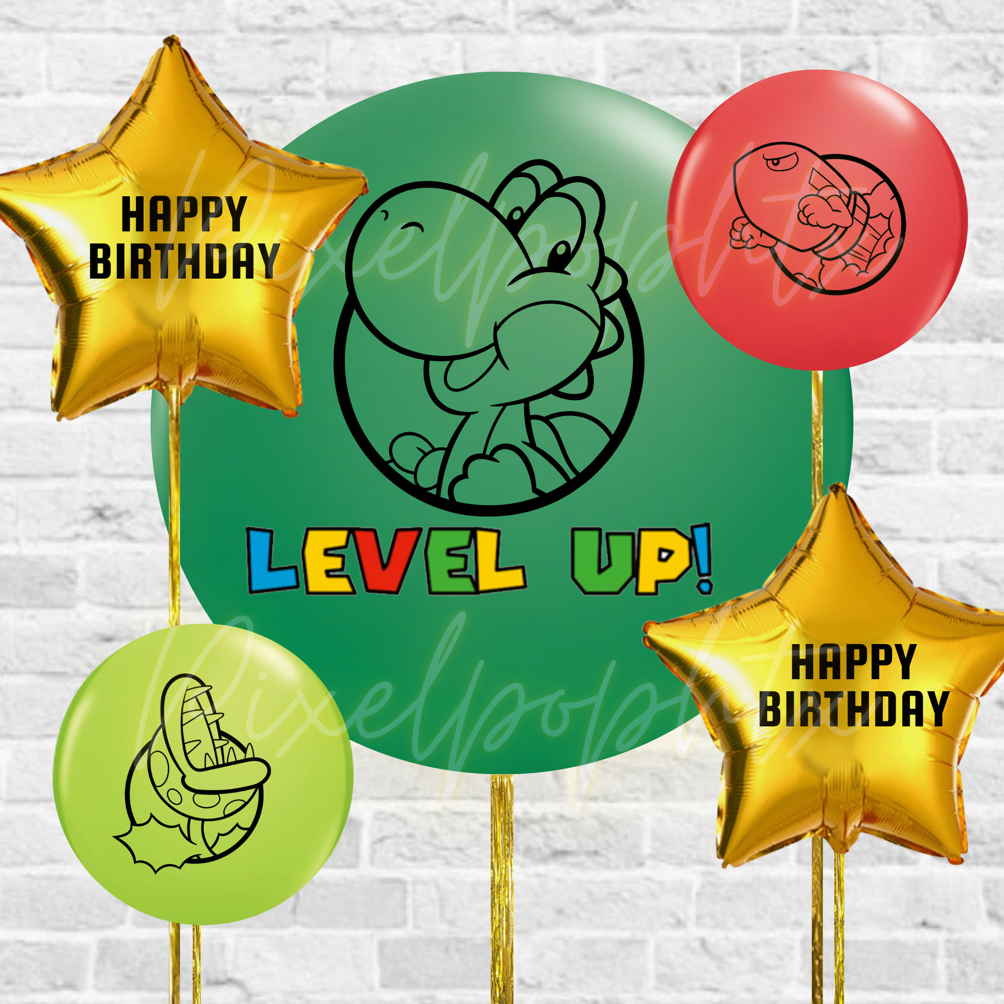 Bowser Birthday Balloon, Mario Party, Luigi, Peaches, Bowser , Toad ...