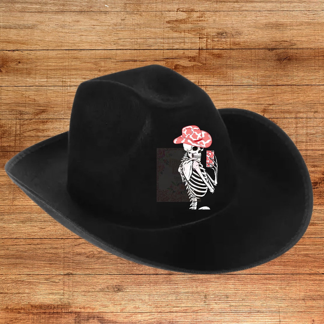 Cowgirl Skeleton Selfie Cowboy Hat, Skeleton Hat, Personalized Cowgirl ...