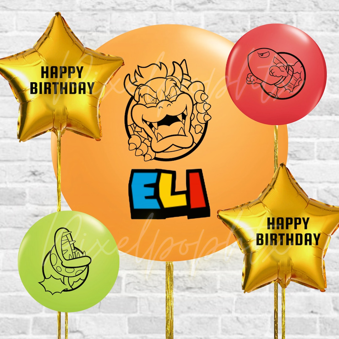 Bowser Birthday Balloon, Mario Party, Luigi, Peaches, Bowser , Toad ...