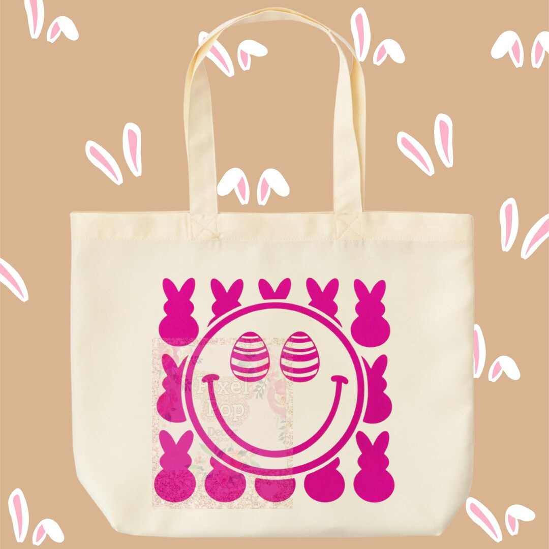 Easter Tote Bag, Easter Egg Hunt Bag, Happy Easter Canvas Bag ...