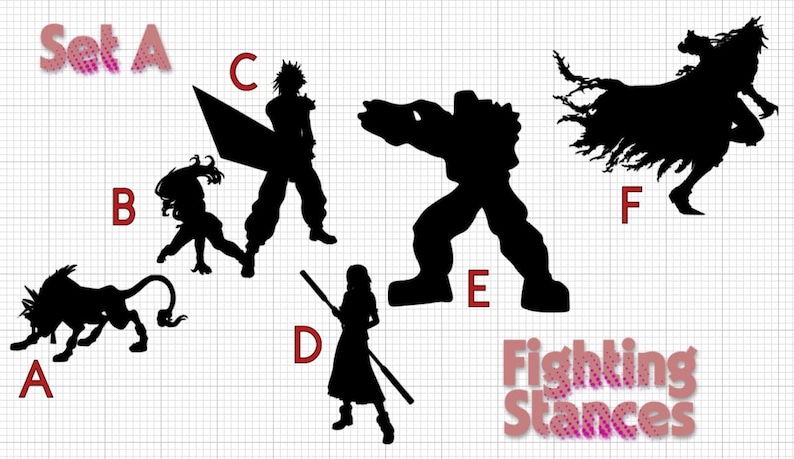 Final Fantasy VII Vinyl Decals - Avalanche Characters (4 Inches ...