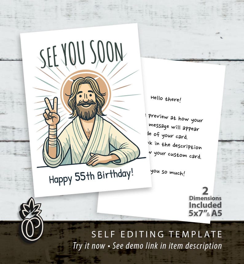 See You Soon, Editable Funny Card, Jesus Funny Card, Editable Funny ...