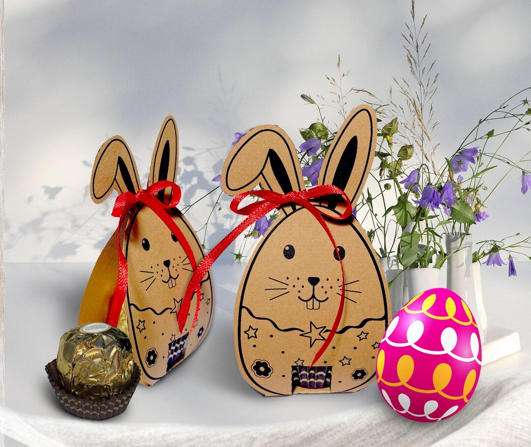 Easter Bunny Treat Holder Printable, Chocolate Gift Box (digital ...