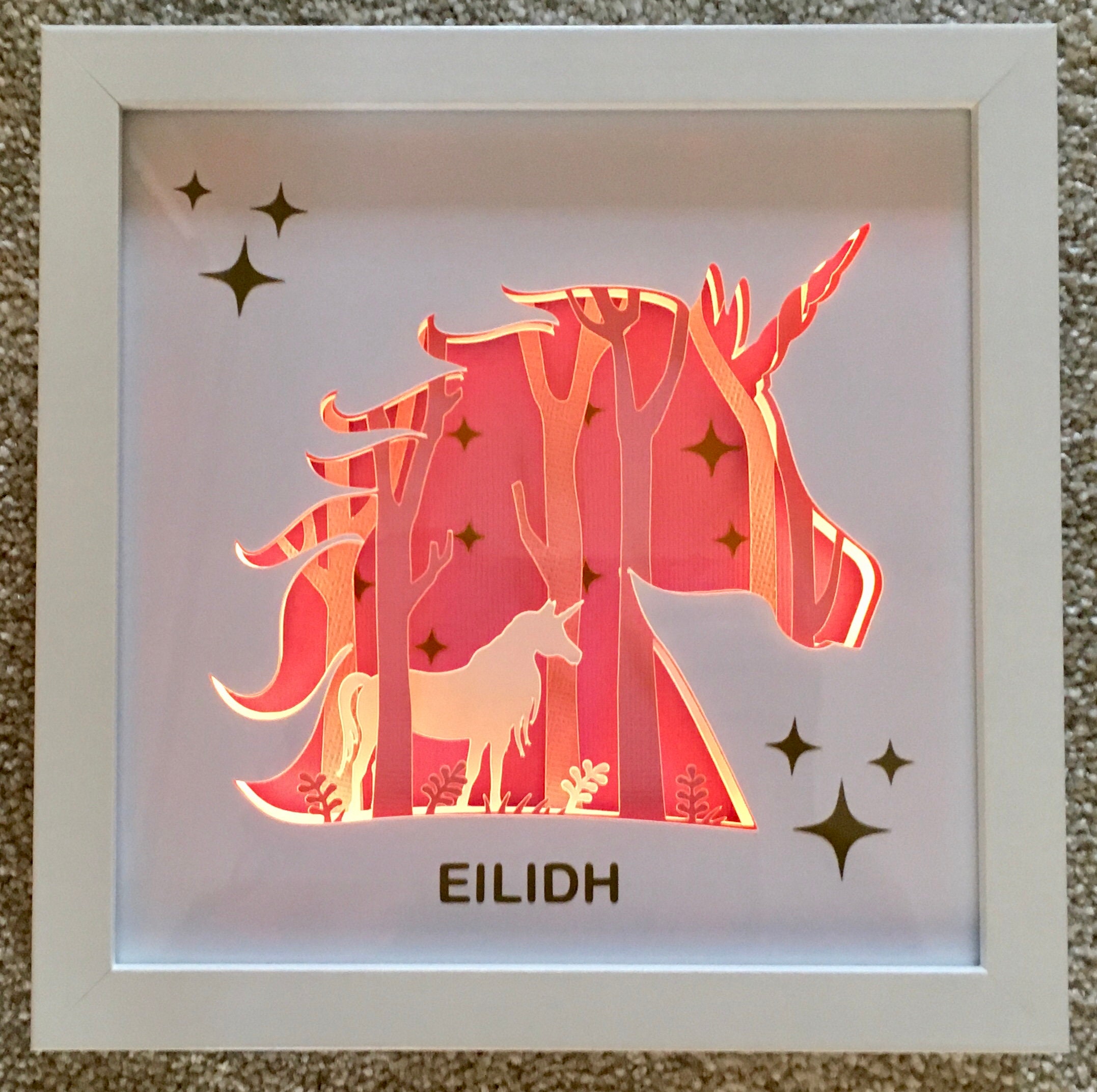 Unicorn Shadow Box, Layered Paper Art, Unicorn Lovers Gift, Many ...