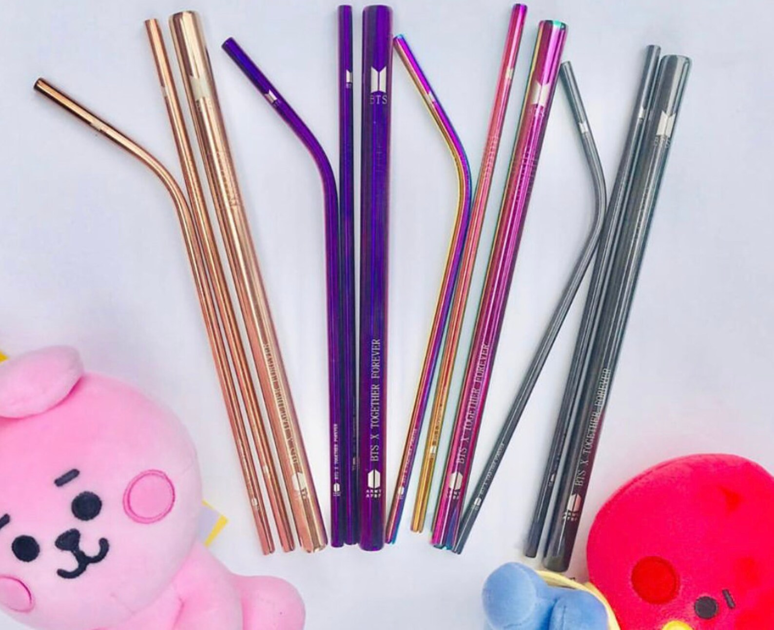 RESTOCK BTS Together Forever Straw Set BTS Metal Straws Kpop - Etsy