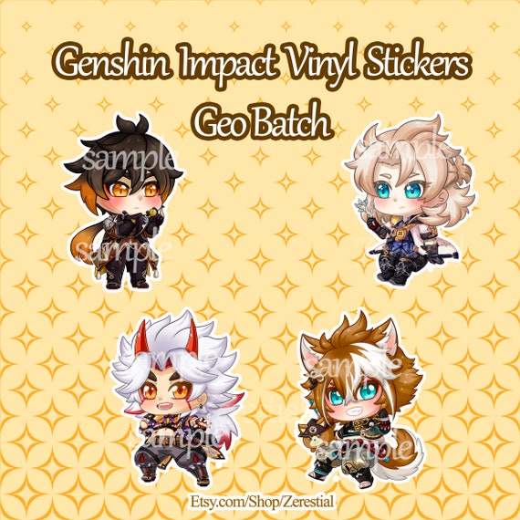 Genshin Impact Vinyl Stickers Geo Batch - Etsy México