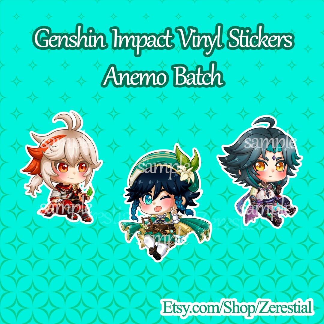 Genshin Impact Vinyl Stickers Anemo Batch - Etsy