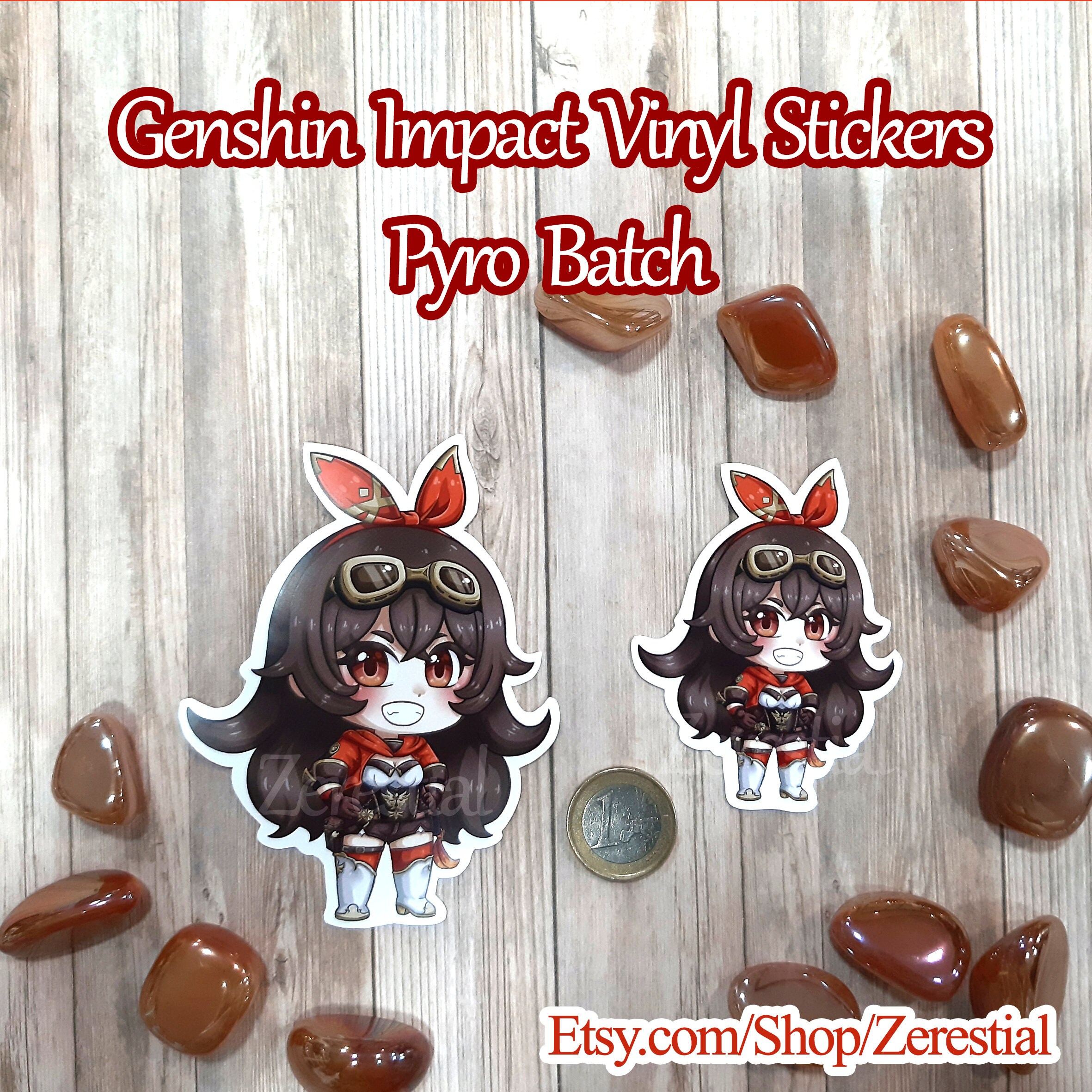 Genshin Impact Vinyl Stickers Pyro Batch | Etsy