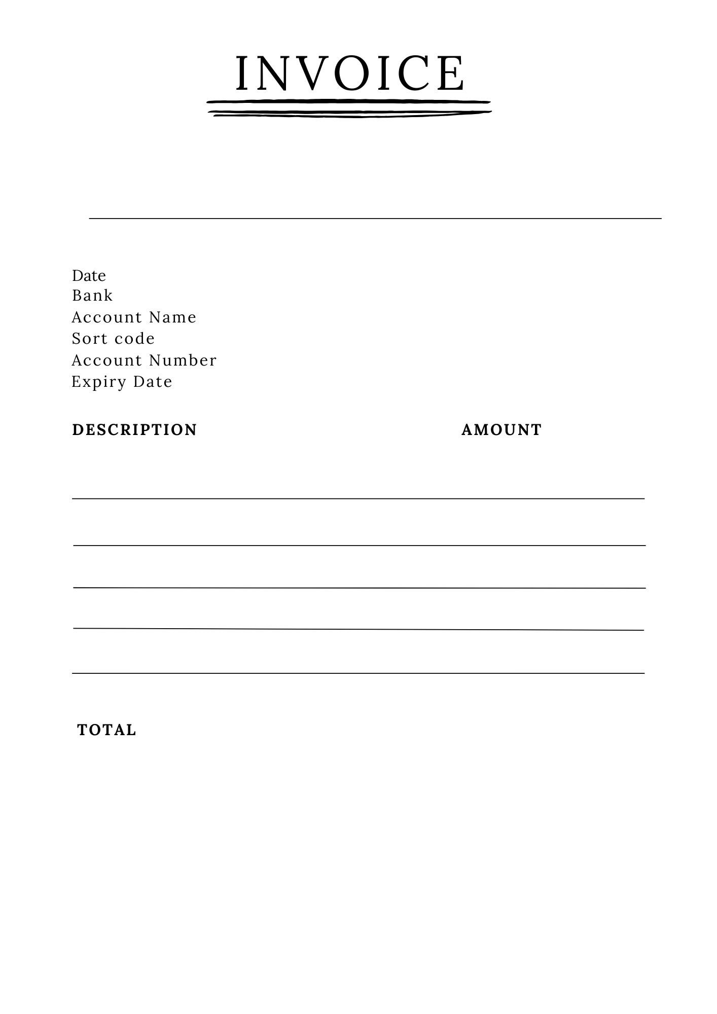 Digital Download INVOICE TEMPLATE - Etsy