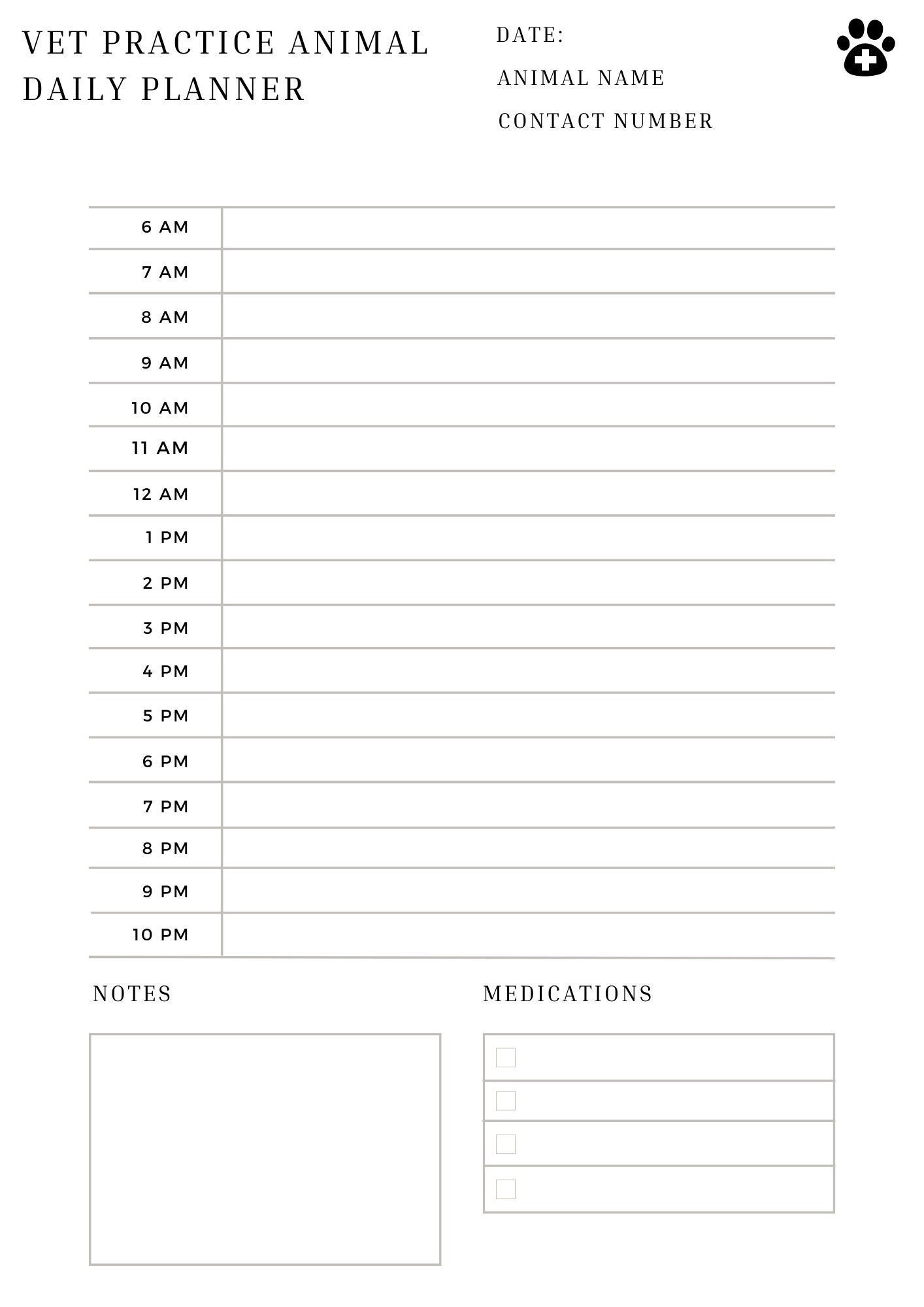 ANIMAL VET PLANNER - Etsy