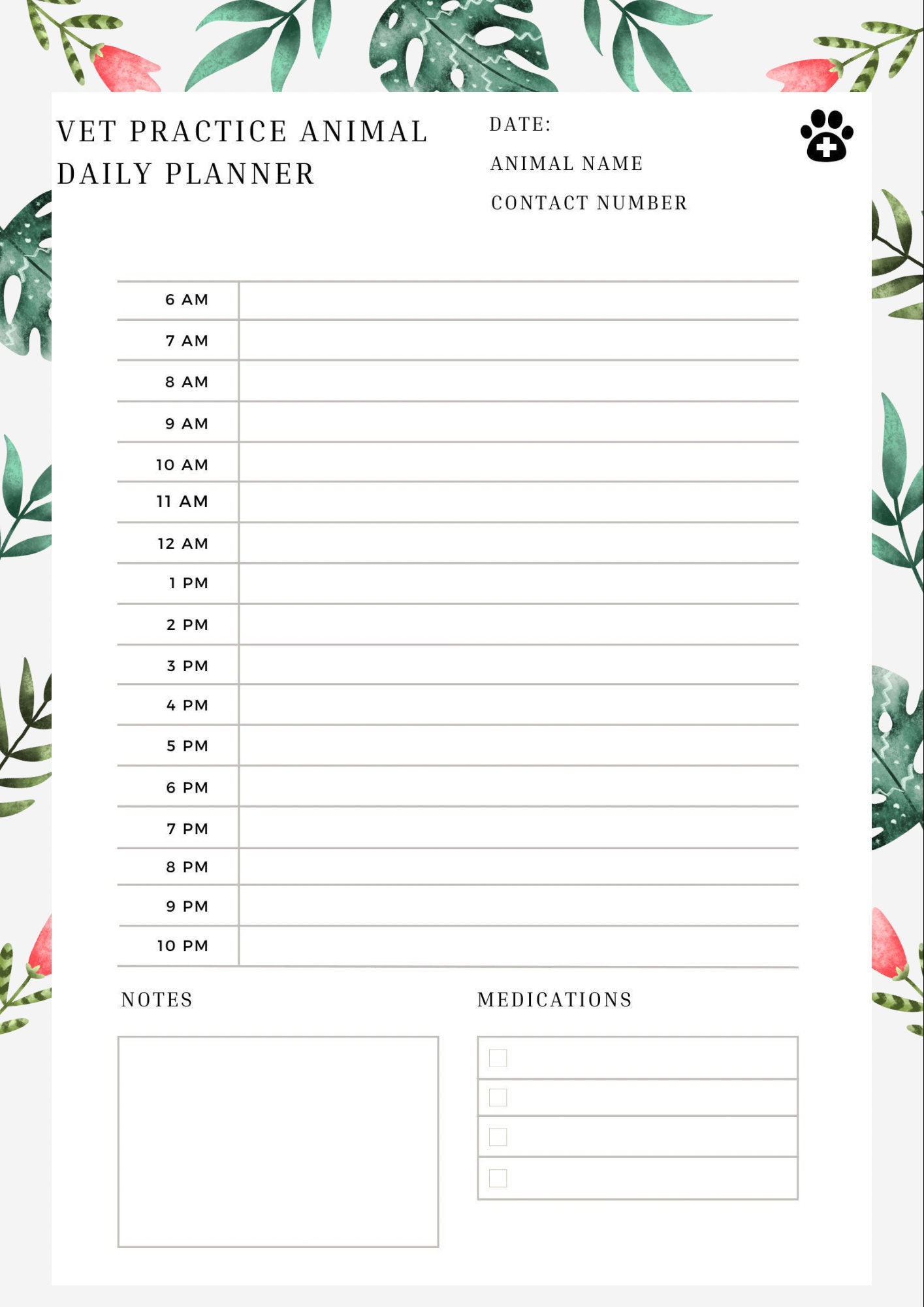 ANIMAL VET PLANNER - Etsy