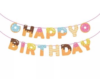 Donut Happy Birthday Letters - Etsy