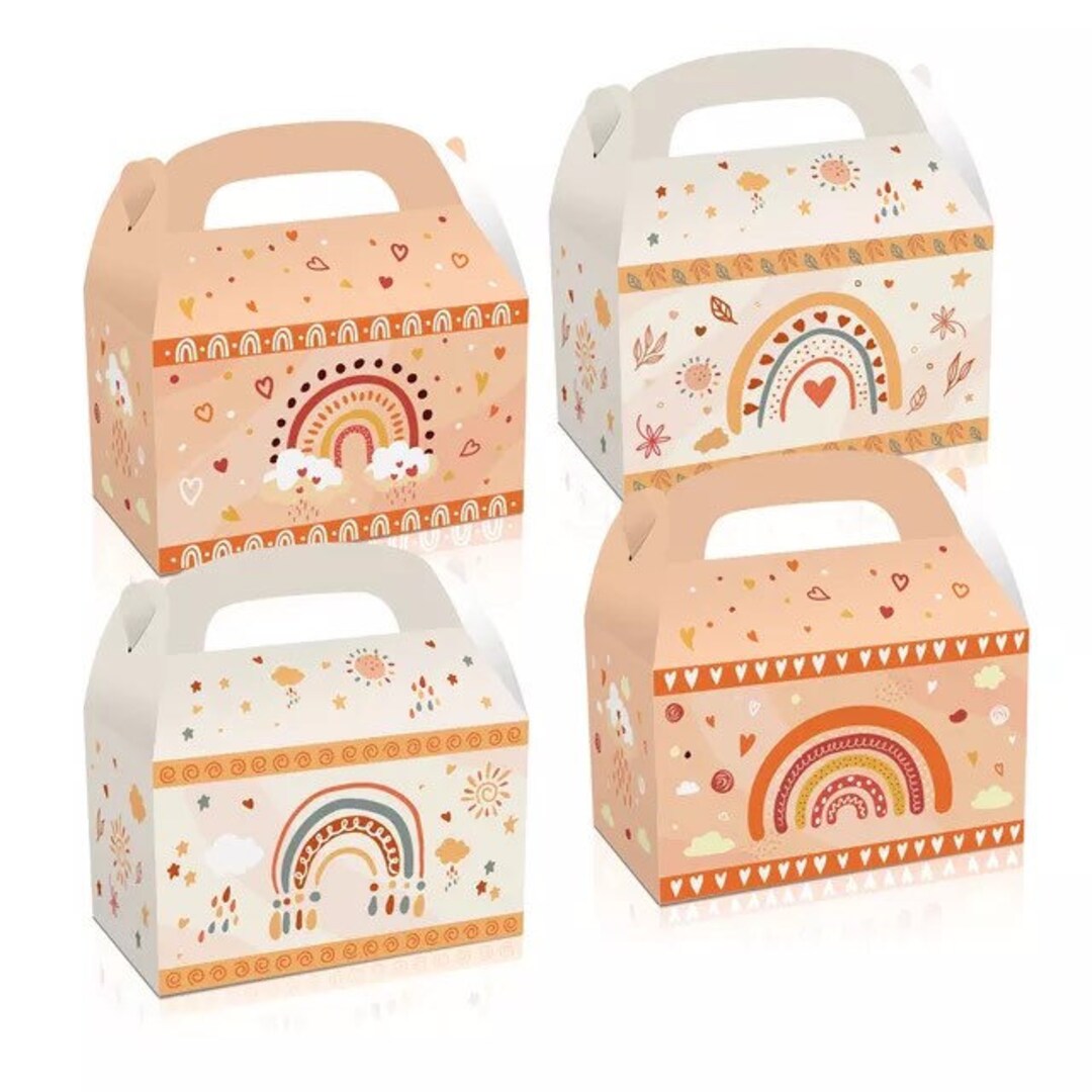 Boho Rainbow Treat Boxes: Bohemian Party Favor Goodie Boxes (12 Pcs) - Etsy