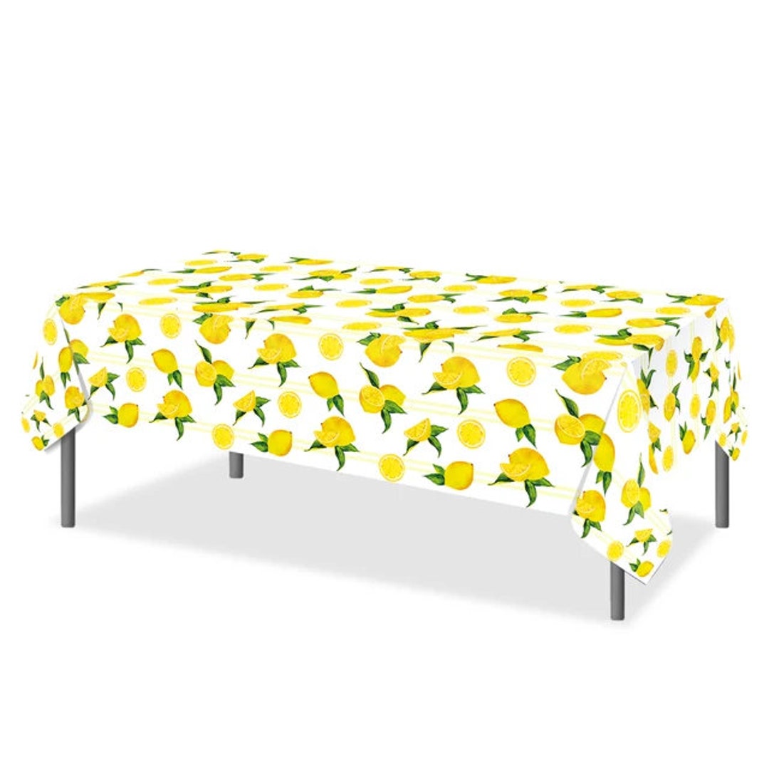 Lemon Disposable Tablecloth,lemon Citrus Plastic Table Cover,lemonade ...