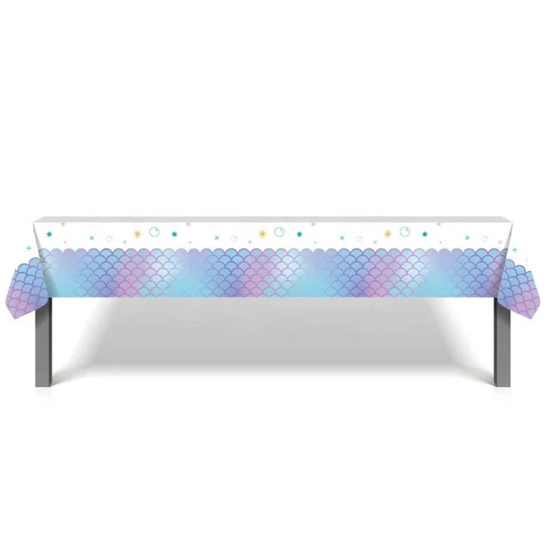Mermaid Tablecloth,disposable Plastic Tablecloth,mermaid Party Table ...