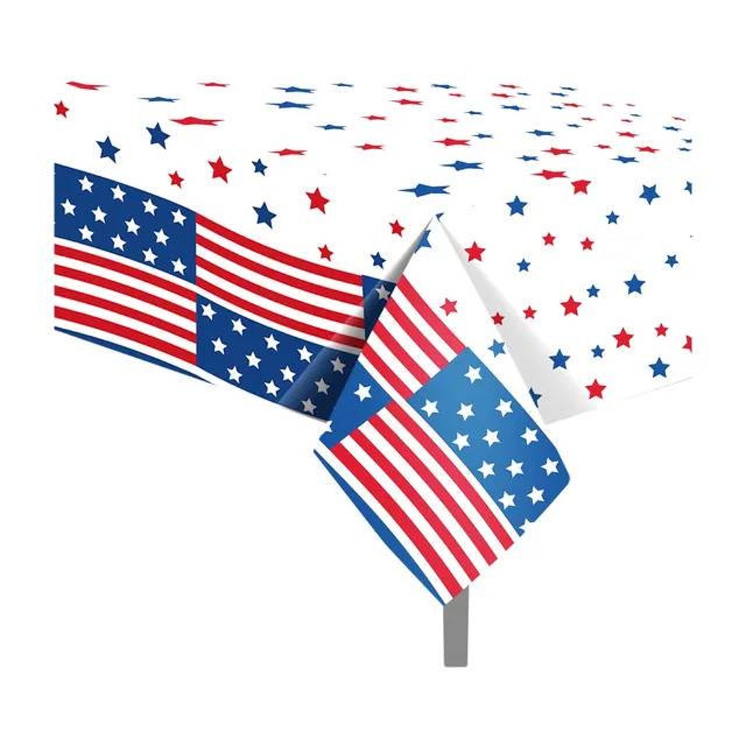American Flag Party Tablecloth Independence Day Party Supplies 4th Of