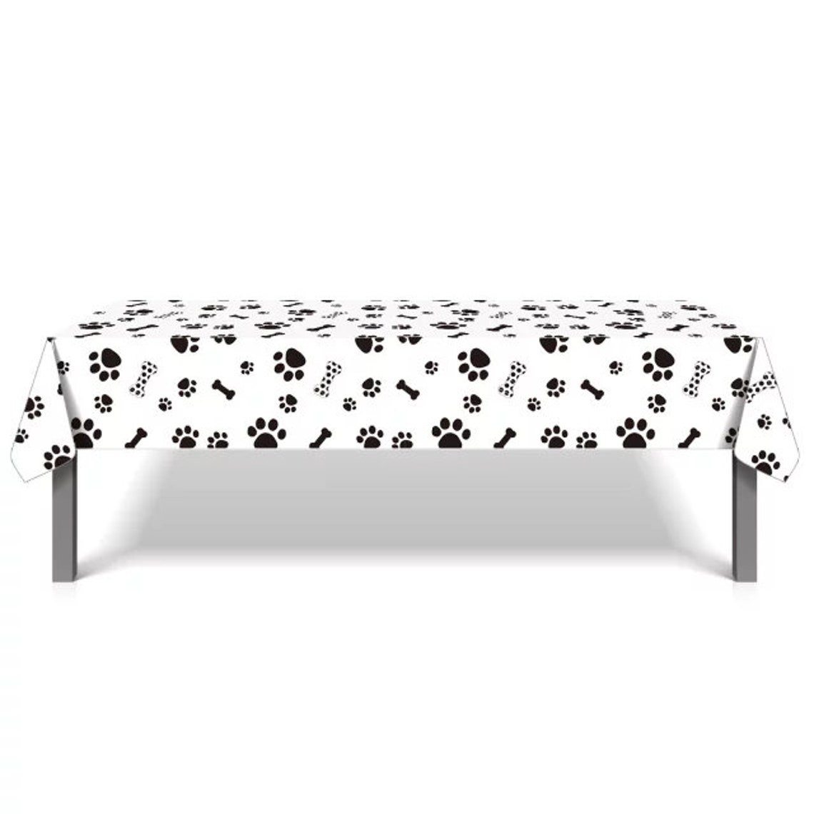 Paw Dog Theme Disposable Tablecloth Dog Foot Print Table - Etsy