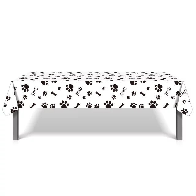 Paw Dog Theme Disposable Tablecloth Dog Foot Print Table - Etsy