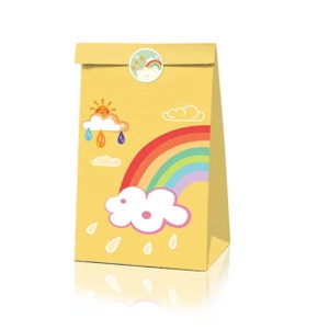 Rainbow Theme Party Treats Bags, Cloud Printed Favor Bags, Paper Goody ...