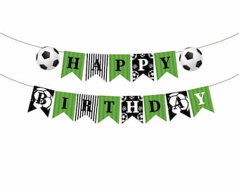 Happy Birthday Soccer Banner Party Decorations - Etsy