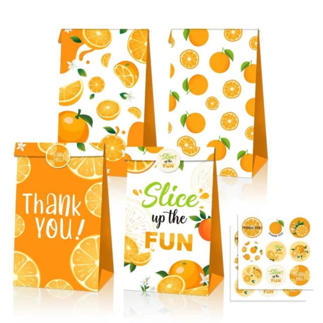 Orange Citrus Theme Goody Bags, Little Cutie Baby Shower Favor Treat ...