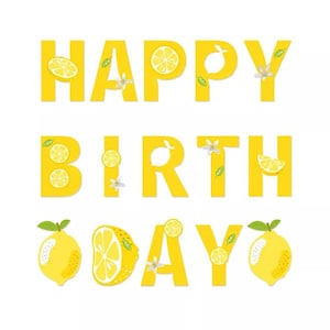 Lemon Citrus Happy Birthday Banner,lemon Theme Birthday Decorations ...